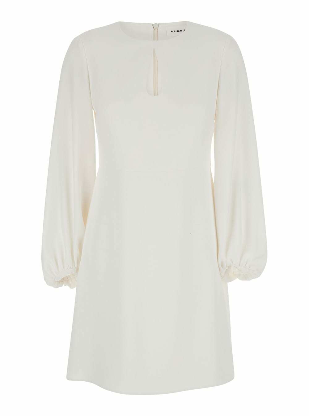 Parosh White Cut-out Short Dress In Light Fabric Woman Parosh