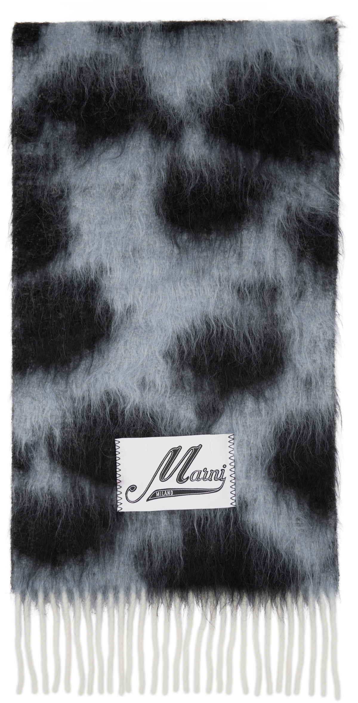 Marni Blue & Black Wool & Mohair Scarf Marni