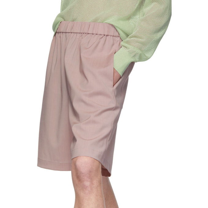 Tibi SSENSE Exclusive Pink Wool Shorts Tibi