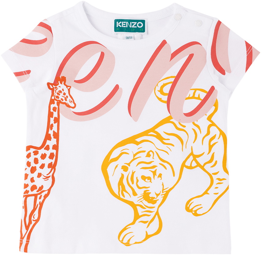 Kenzo Baby White Kenzo Paris Bamboo T-Shirt Kenzo