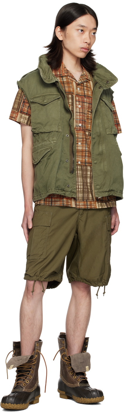 BEAMS PLUS Brown Block Print Shirt Beams Plus