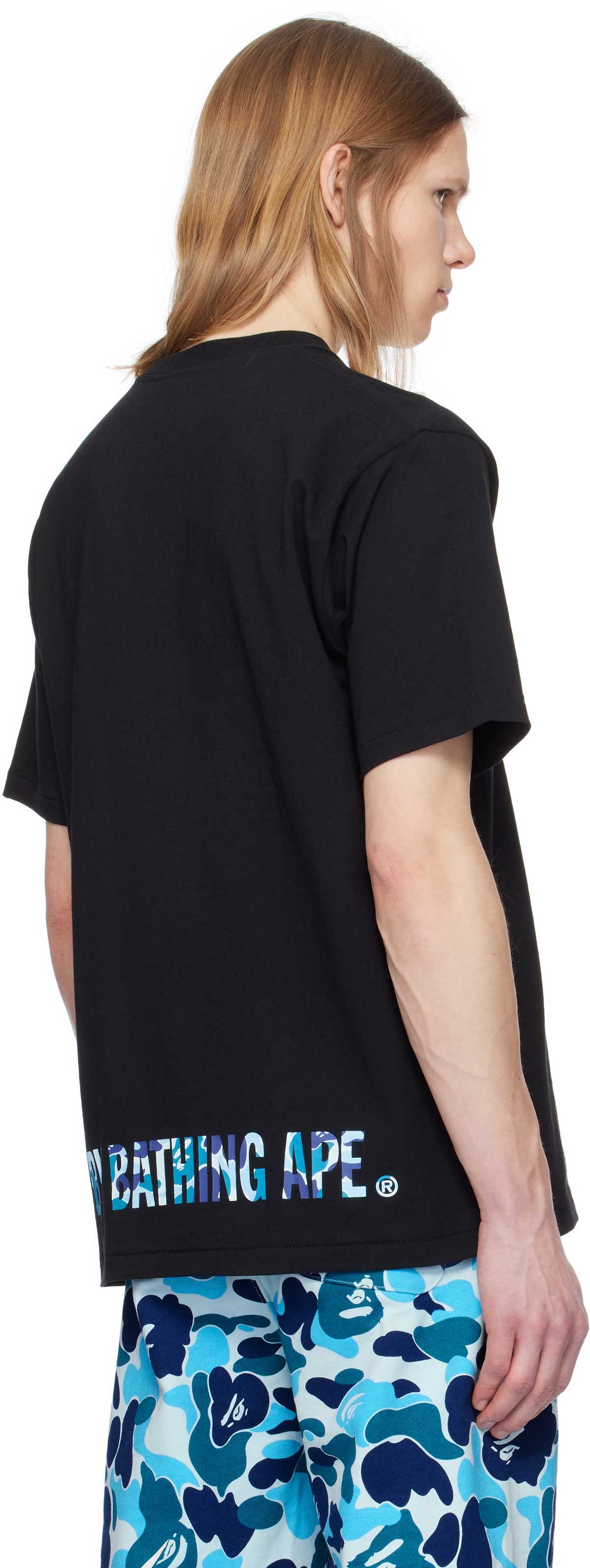 BAPE Black ABC Camo Ape Face STA T-shirt A Bathing Ape