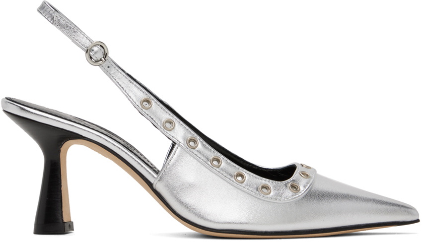 Aeyde Silver Isotta Heels Aeyde