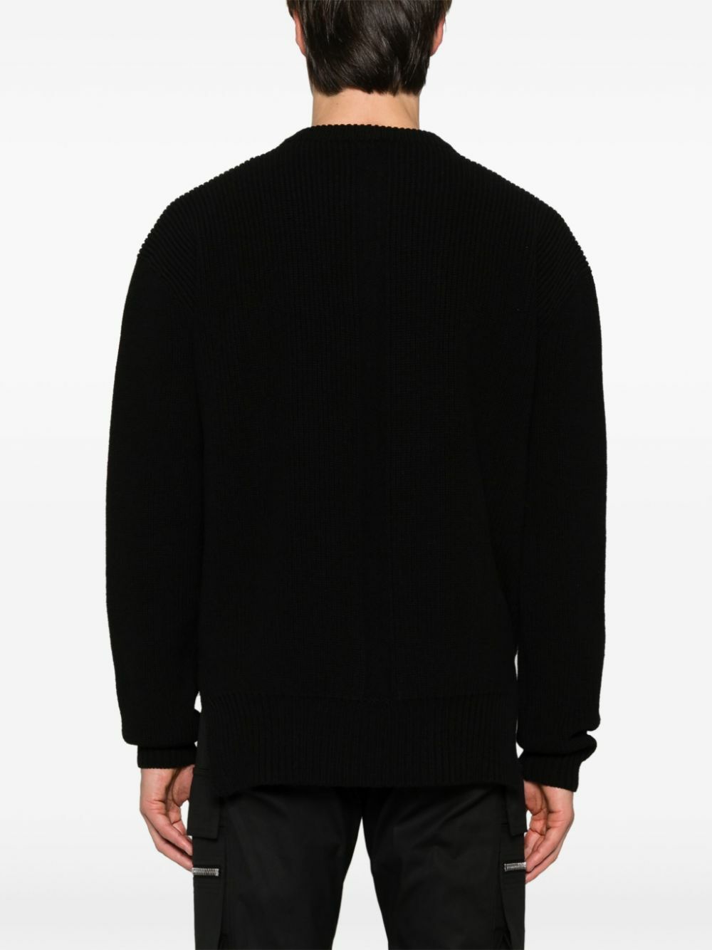 Rick Owens Black Fisherman's-Knit Wool Sweater Rick Owens