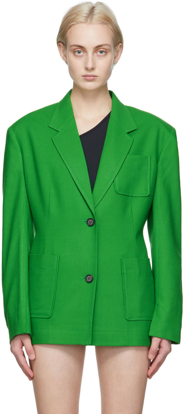 Pushbutton Green Two-Button Blazer Pushbutton