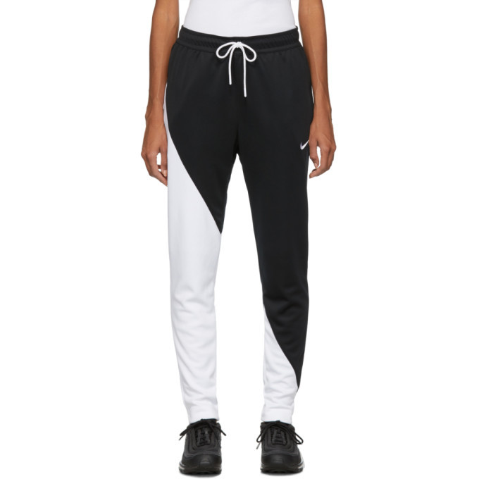 Nike Black and White Asymmetric Colorblocked Lounge Pants Nike