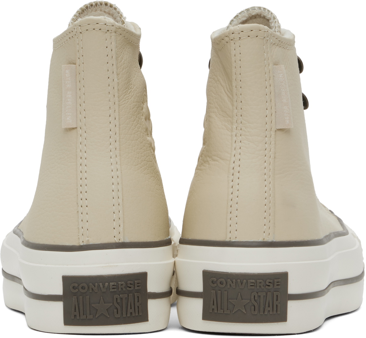 Converse Beige Chuck Taylor All Star Lift Platform Weatherized Leather ...