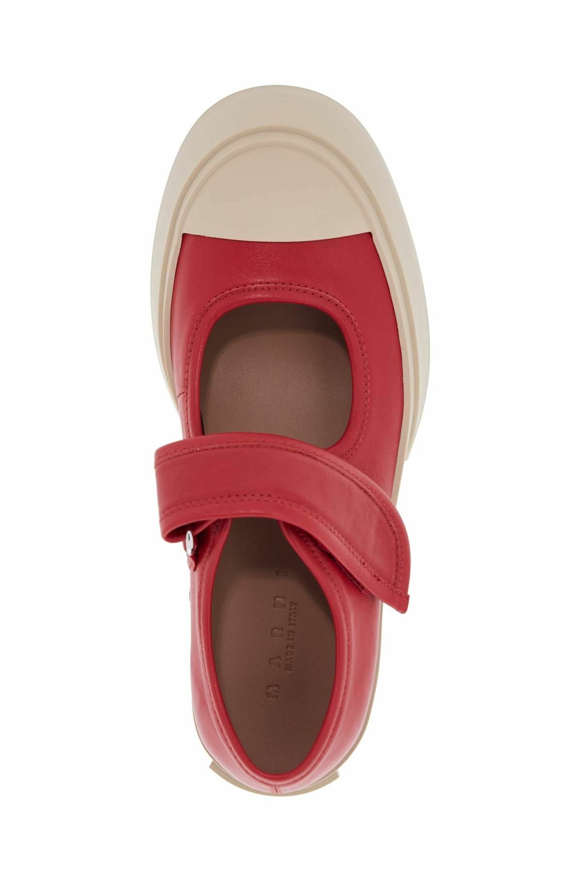 MARNI intense crimson calfskin sneakers with velcro closure Red Marni