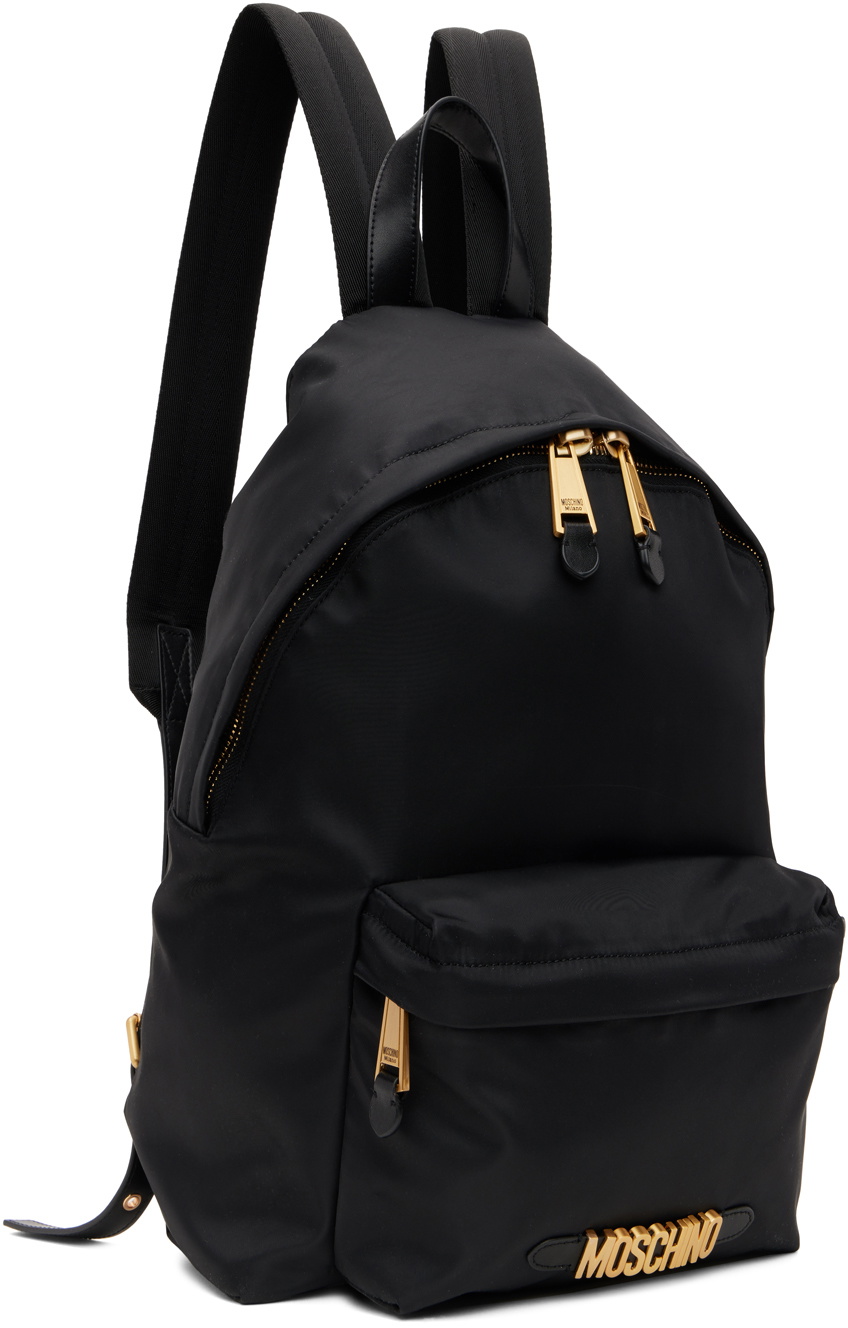 Moschino Black Lettering Logo Backpack Moschino