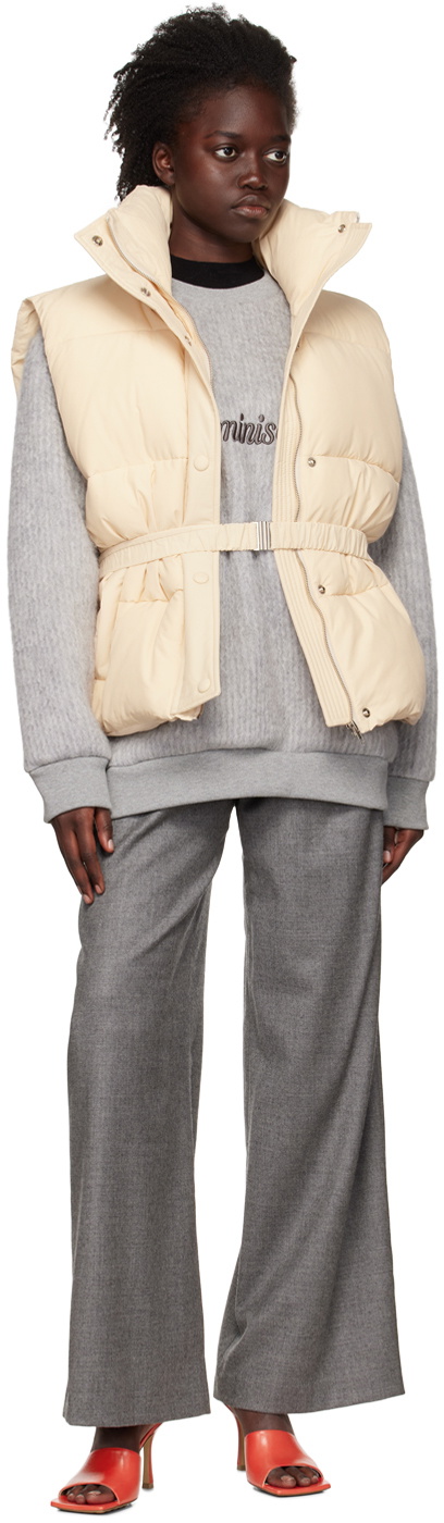 J KOO Off-White Belt Vest