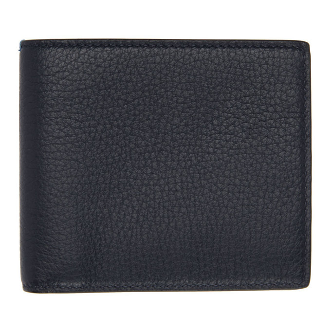 Smythson Navy Burlington 6 Card Wallet Smythson