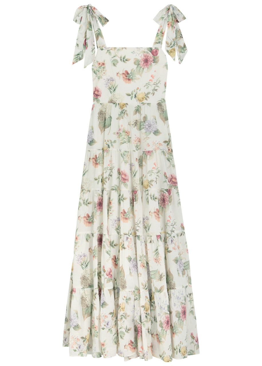 Alice + Olivia Monnie Floral-print Cotton Maxi Dress Green Alice + Olivia