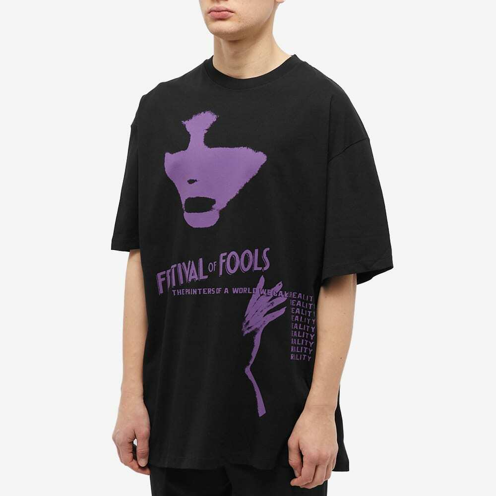 Raf Simons Men's Oversized Festival Fools T-Shirt in Black Raf Simons