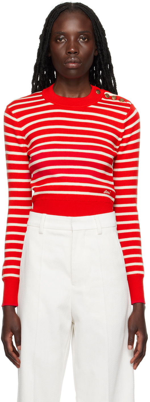 AMI Paris Red Ami de Cœur Sweater AMI