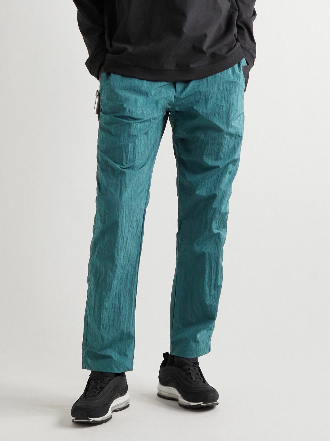 HAYDENSHAPES - Outline Straight-Leg Logo-Appliquéd Crinkled-Shell ...
