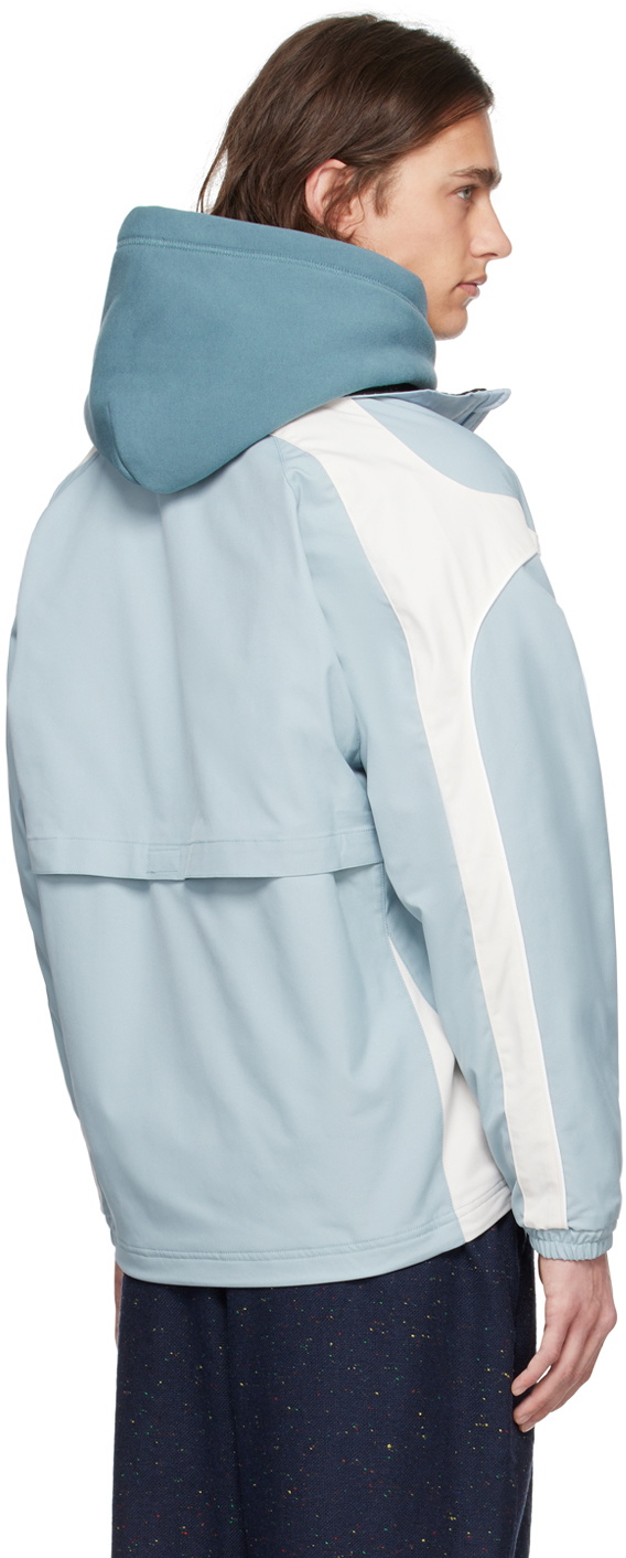 Metalwood Studio Blue & White Paneled Track Jacket Metalwood