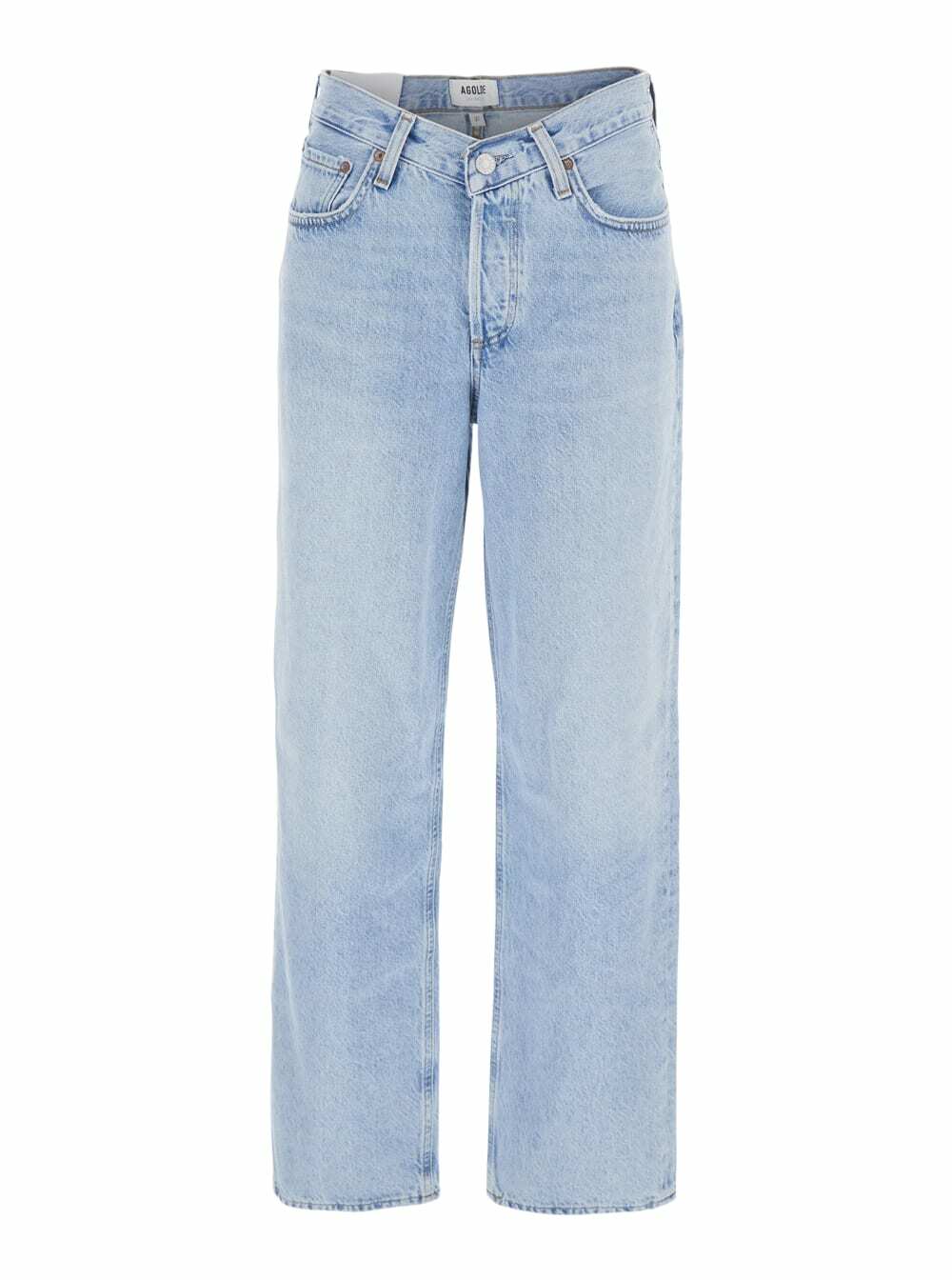 AGOLDE Blue Jeans With Wide Leg And Logo Patch On The Rear In Denim ...