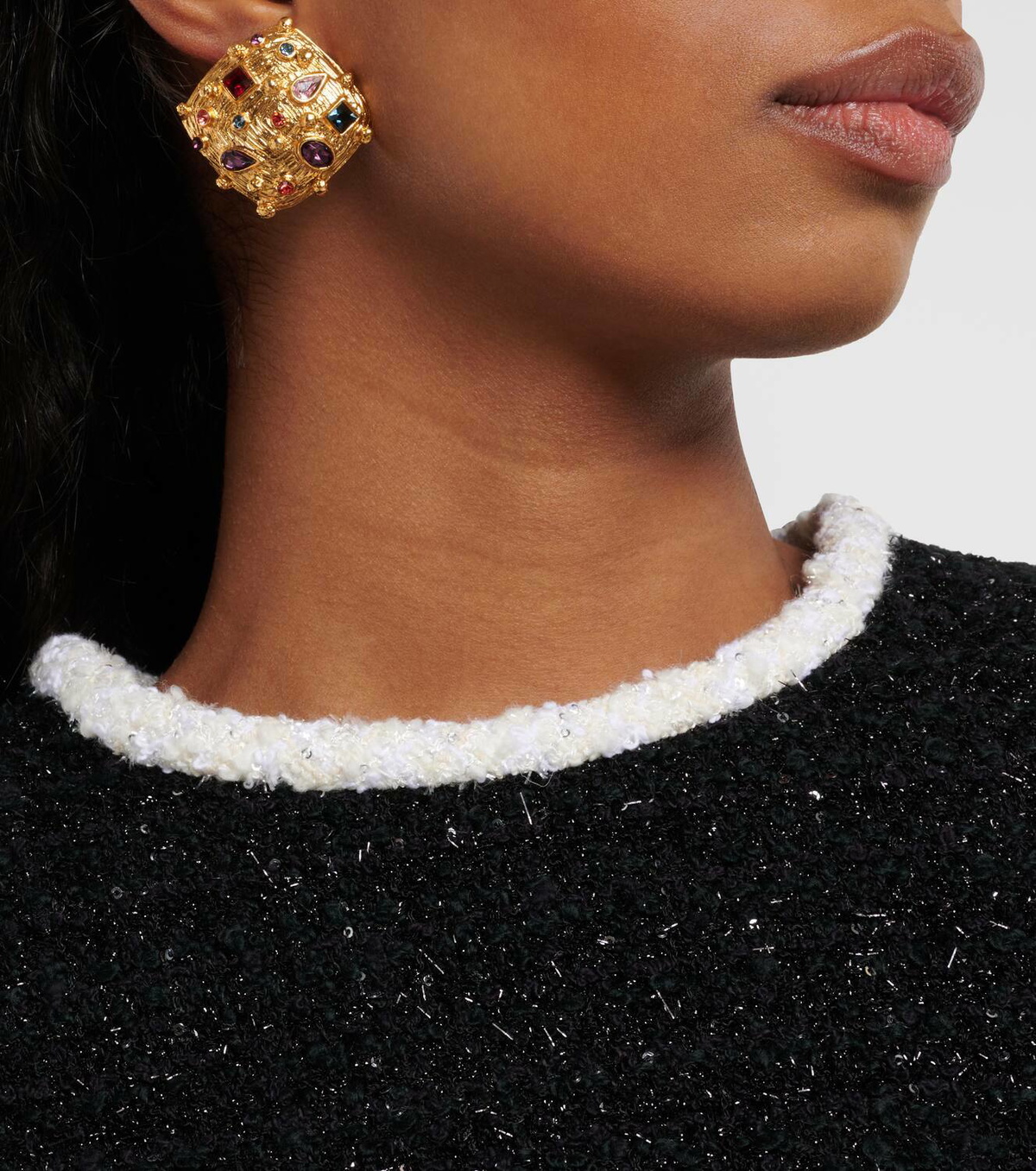 Jennifer Behr Deon embellished gold-plated earrings Jennifer Behr