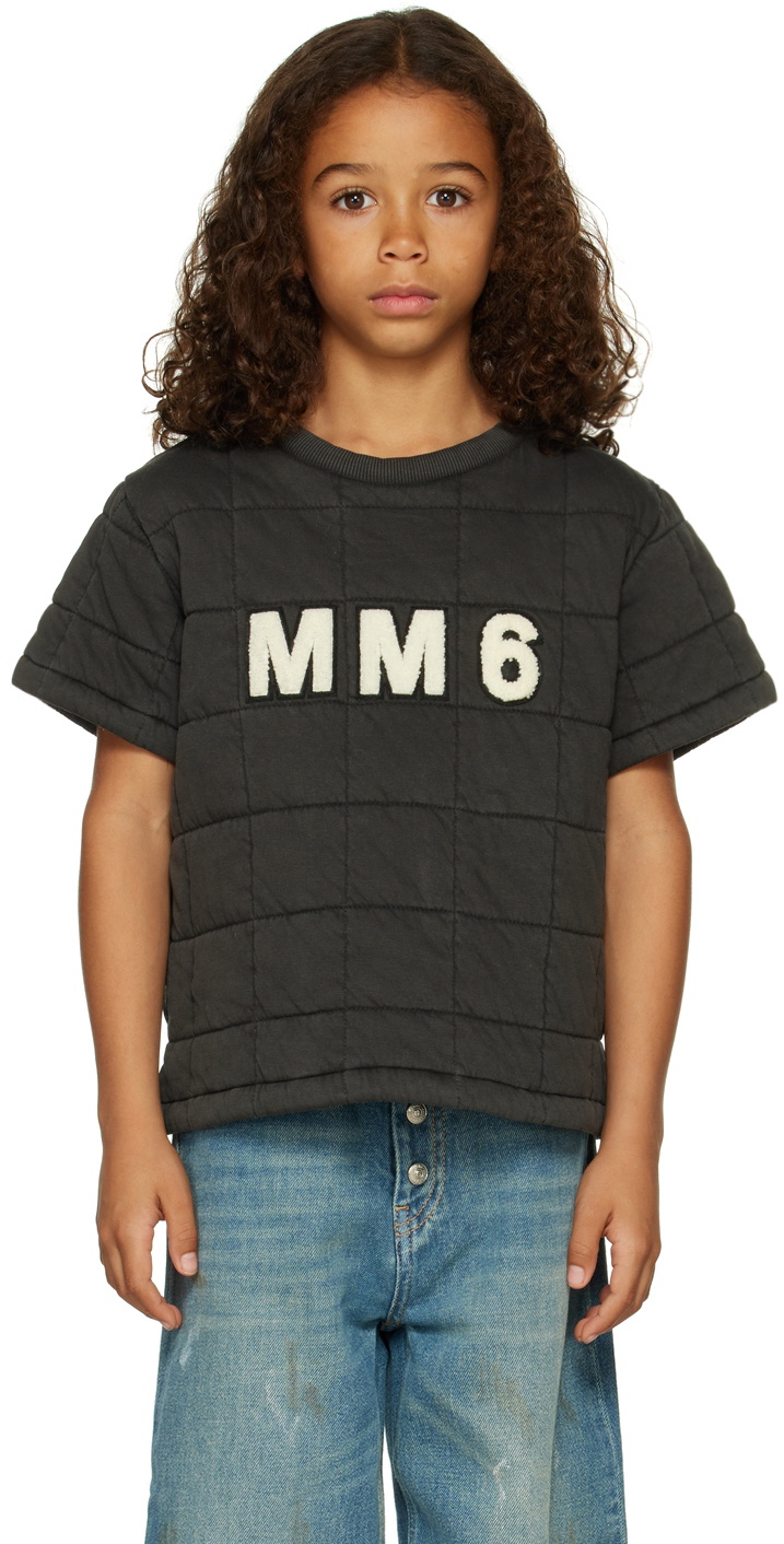 MM6 Maison Margiela Kids Gray Quilted T-Shirt MM6 Maison Margiela