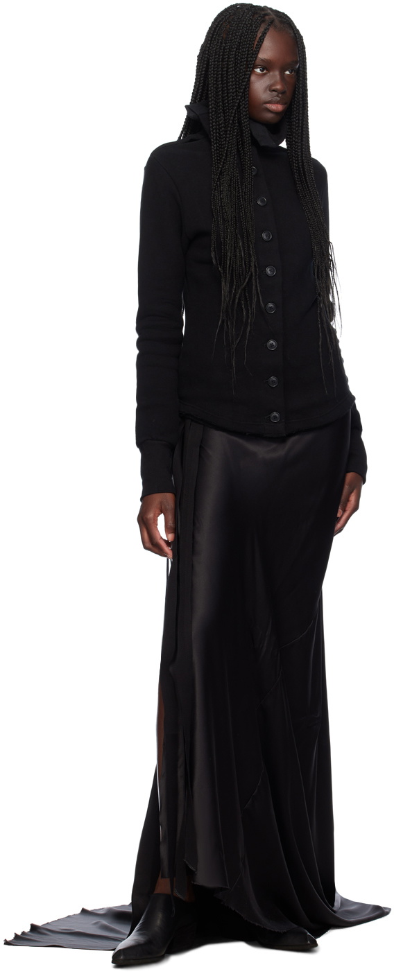 YOHJI YAMAMOTO Black R-Back Side Button Turtleneck Yohji Yamamoto