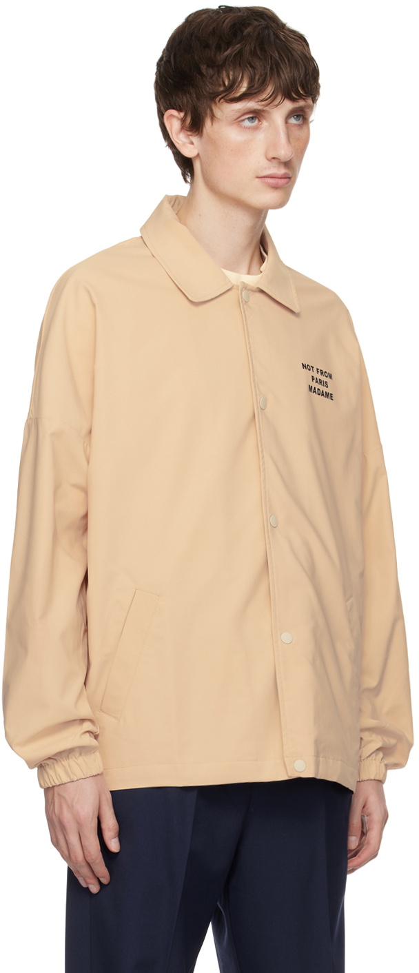 Drôle De Monsieur Beige 'La Veste Slogan' Jacket Drôle de Monsieur
