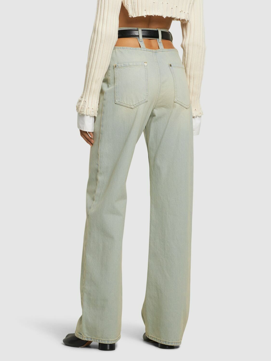 MAISON MARGIELA - High Rise Cut Out Denim Jeans Maison Margiela