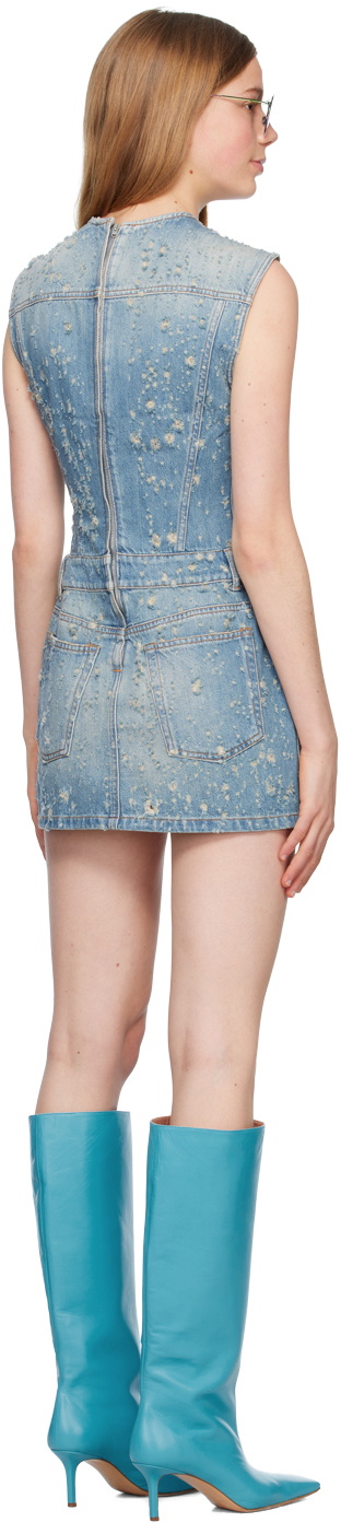 Acne Studios Blue Distressed Denim Minidress Acne Studios