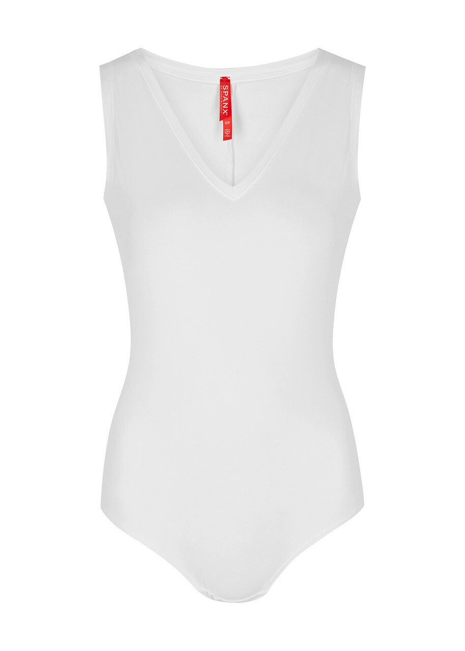 Spanx Suit Yourself Stretch-jersey Bodysuit White Spanx