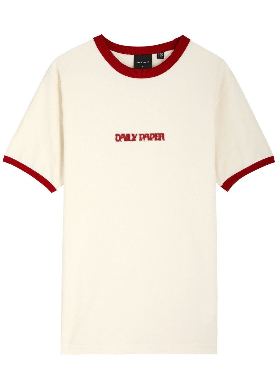 Daily Paper Dotted Type Logo Cotton T-shirt Off White Daily Paper