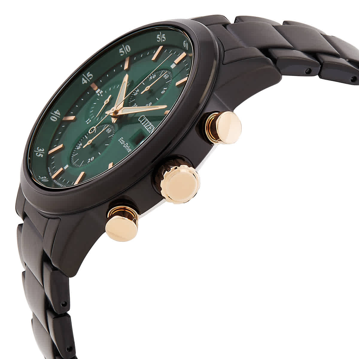 Citizen Chronograph Eco-Drive Green Dial Mens Watch CA0746-85X Citizen