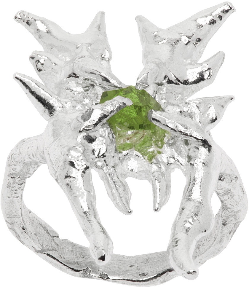 Harlot Hands SSENSE Exclusive Silver Conjure Butterfly Ring Harlot Hands