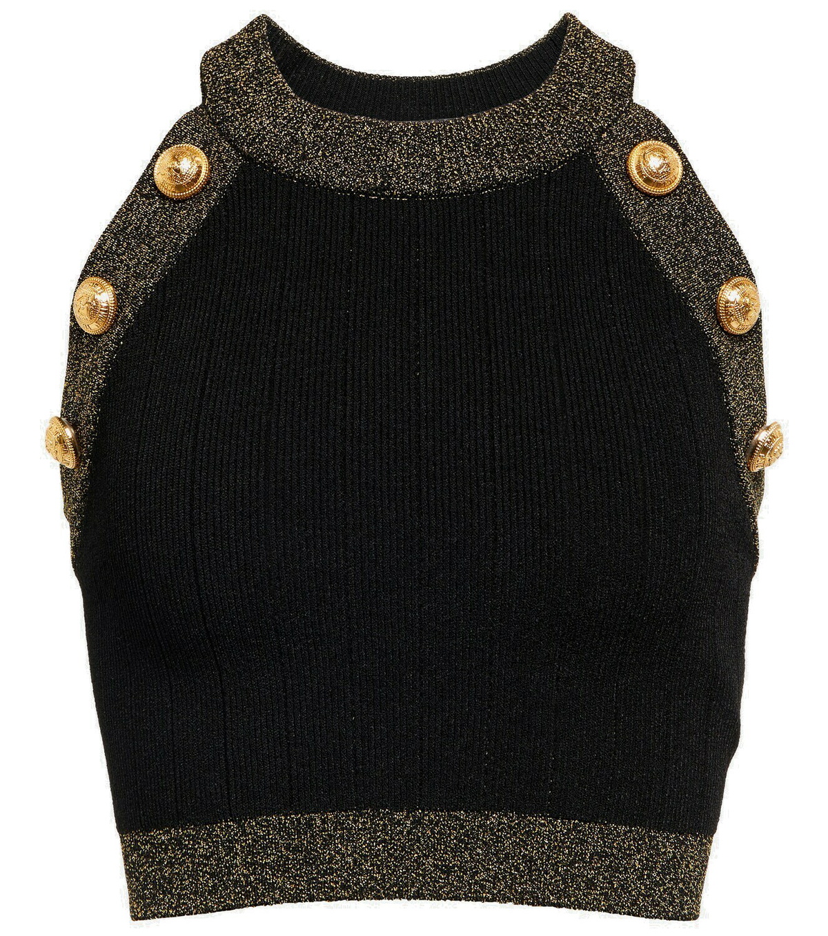 Balmain - Metallic knit crop top Balmain