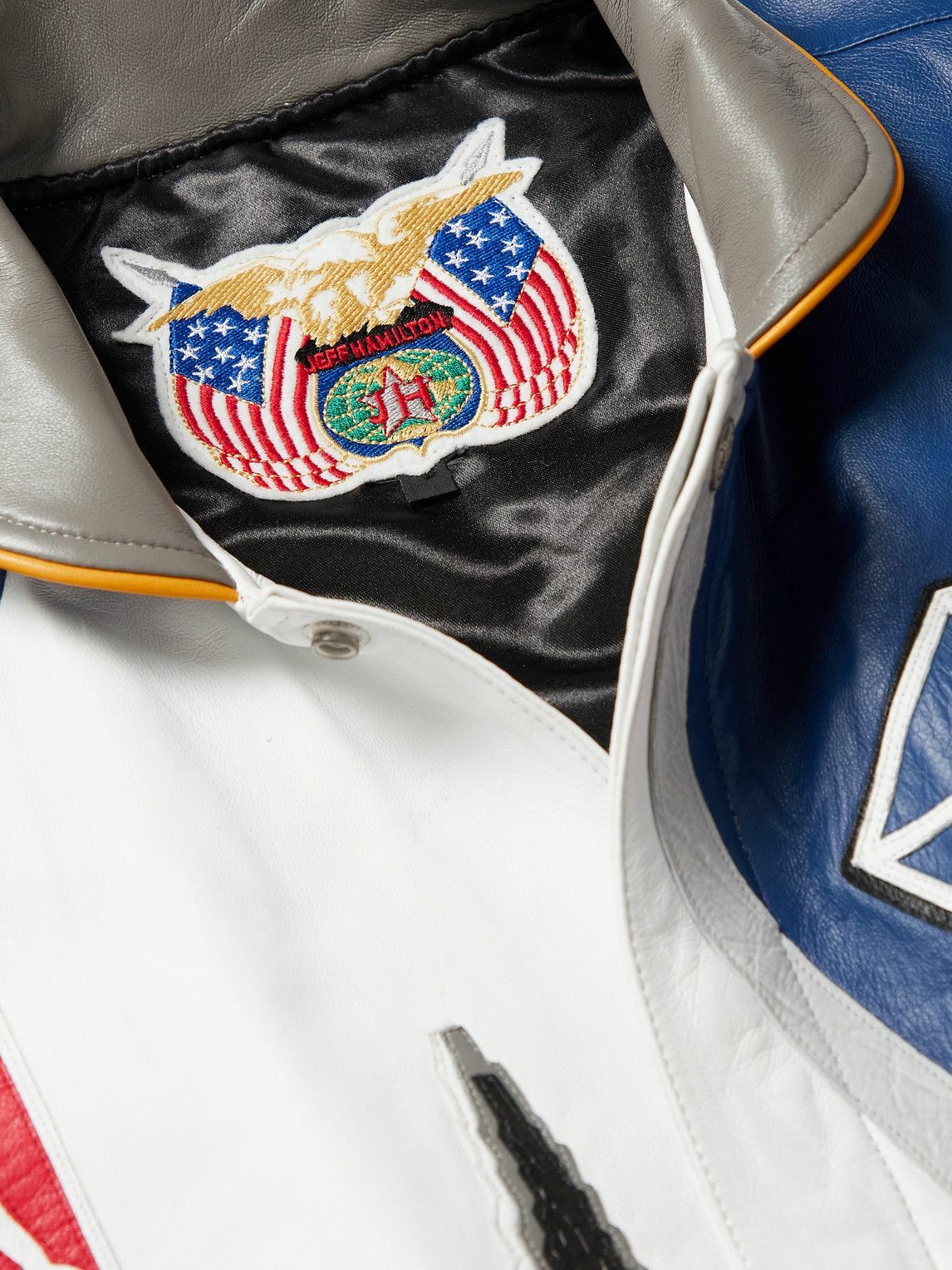 Jeff Hamilton - Appliquéd Leather Bomber Jacket - Multi