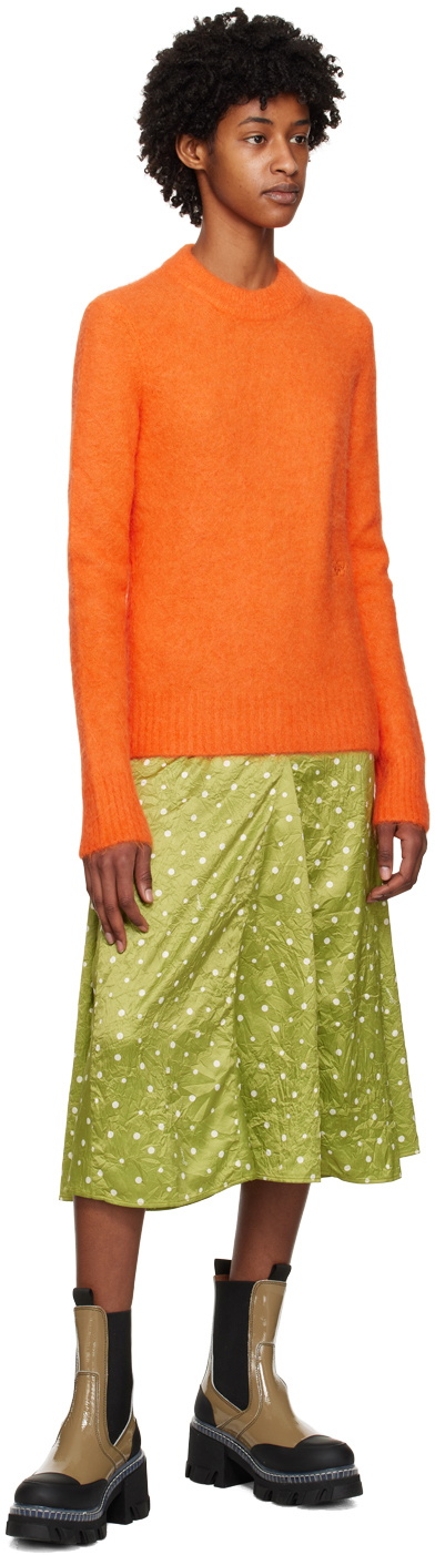 GANNI Orange Crewneck Sweater GANNI
