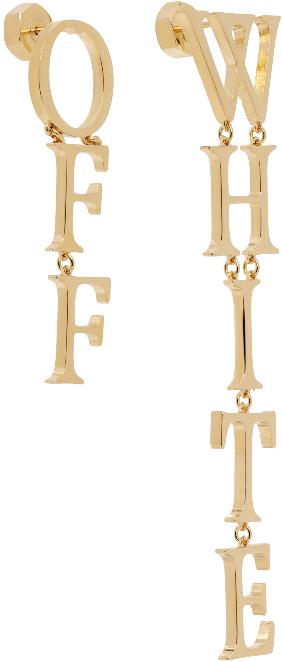 Off-White Gold Logo Earrings Off-White
