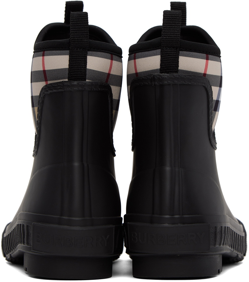 Burberry Black Vintage Check Rain Boots Burberry