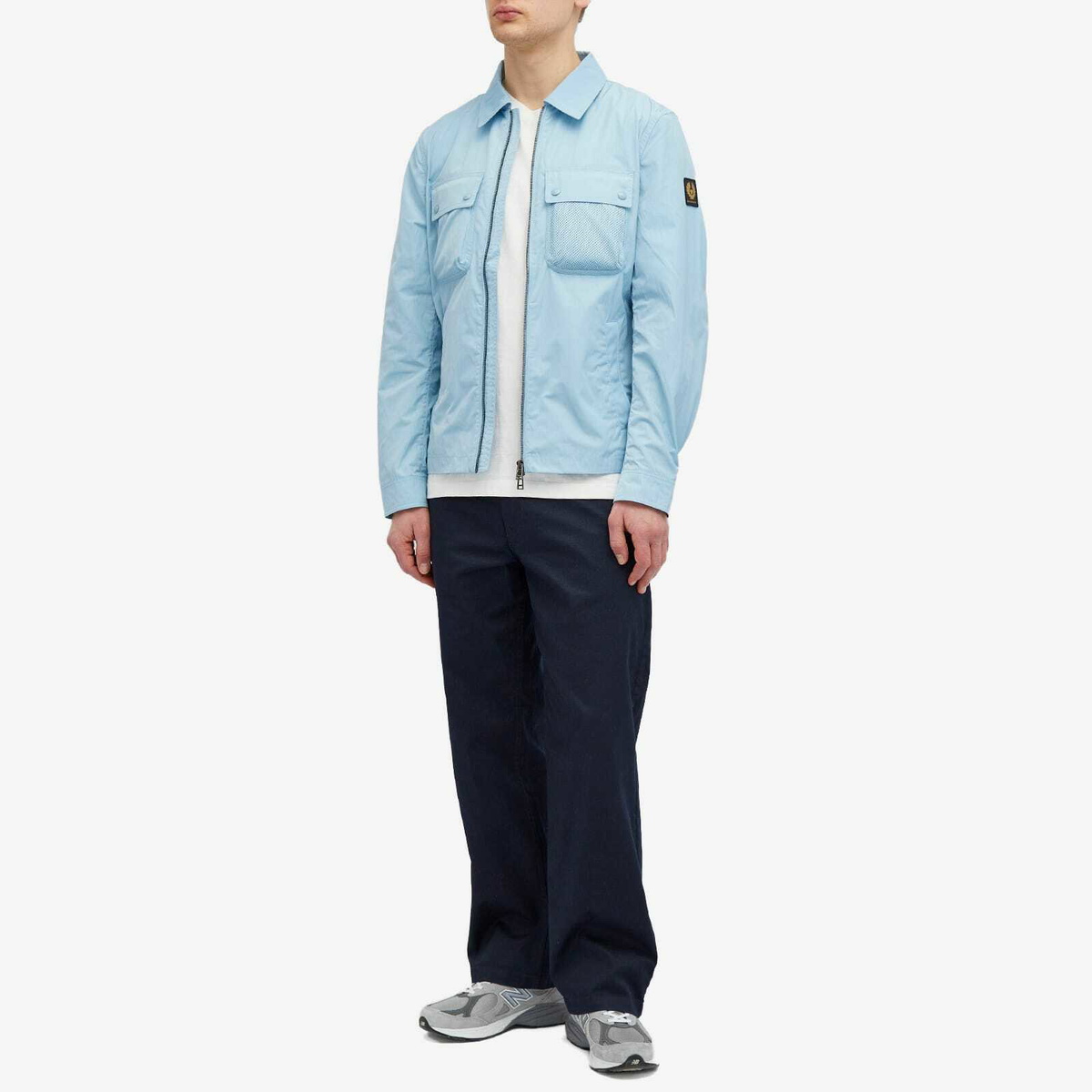 Belstaff Men's Outline Ripple Shell Overshirt in Skyline Blue Belstaff