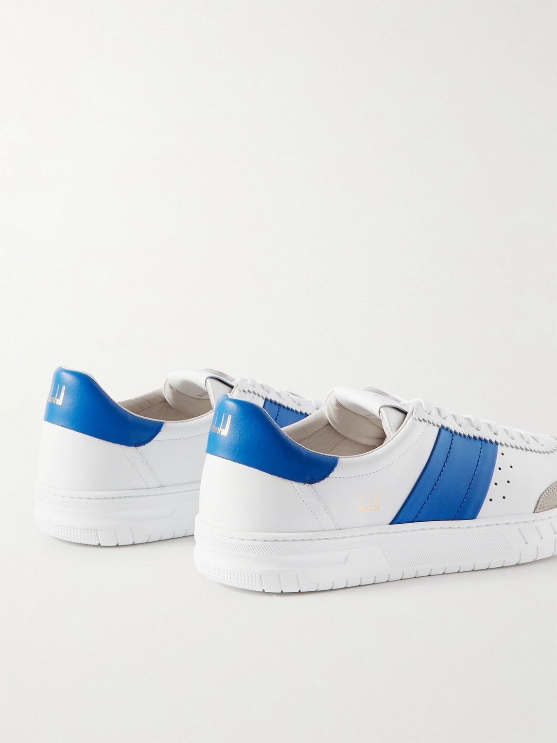 Dunhill - Court Legacy Leather and Suede Sneakers - White Dunhill