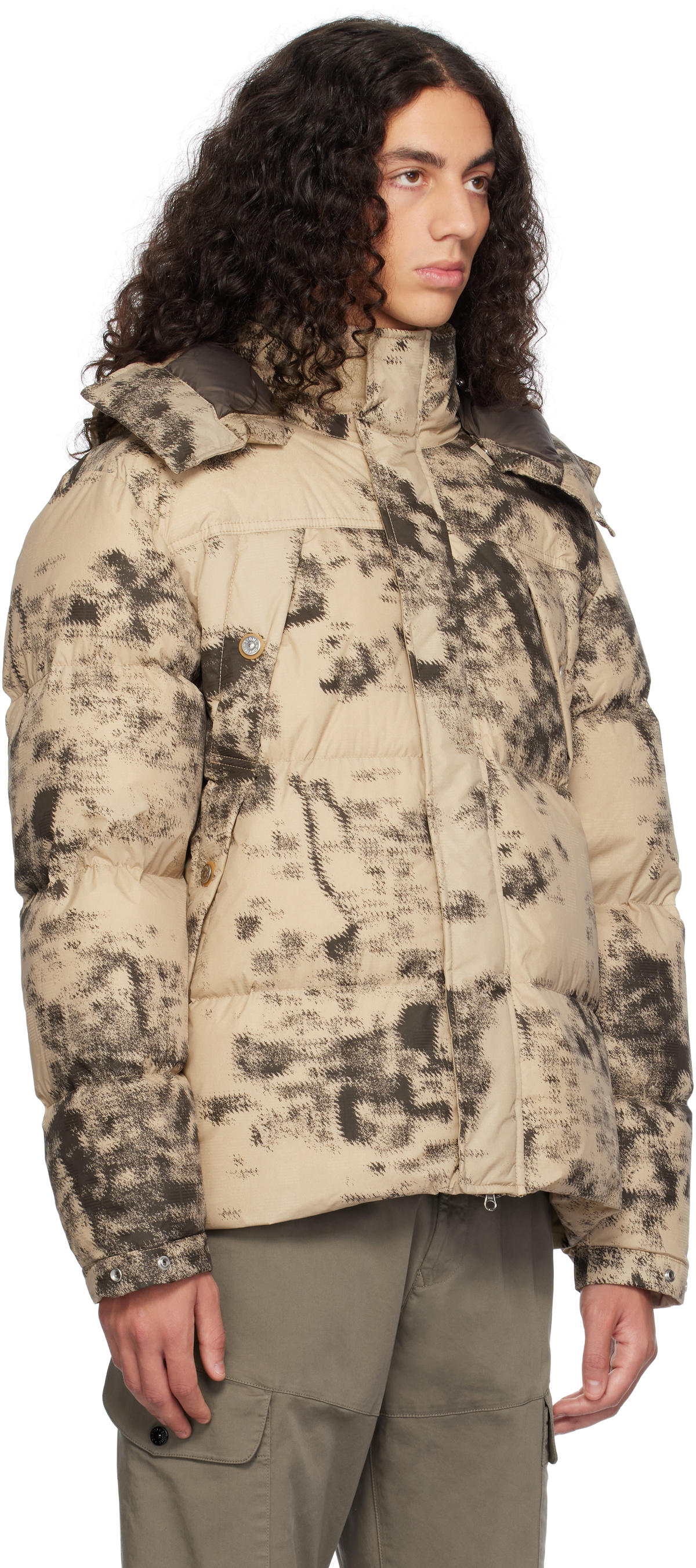 Stone Island Beige Fire Ice Down Jacket Stone Island