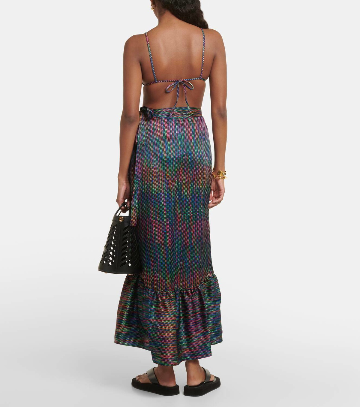 Eres Néon Printed Silk Satin Wrap Skirt Eres