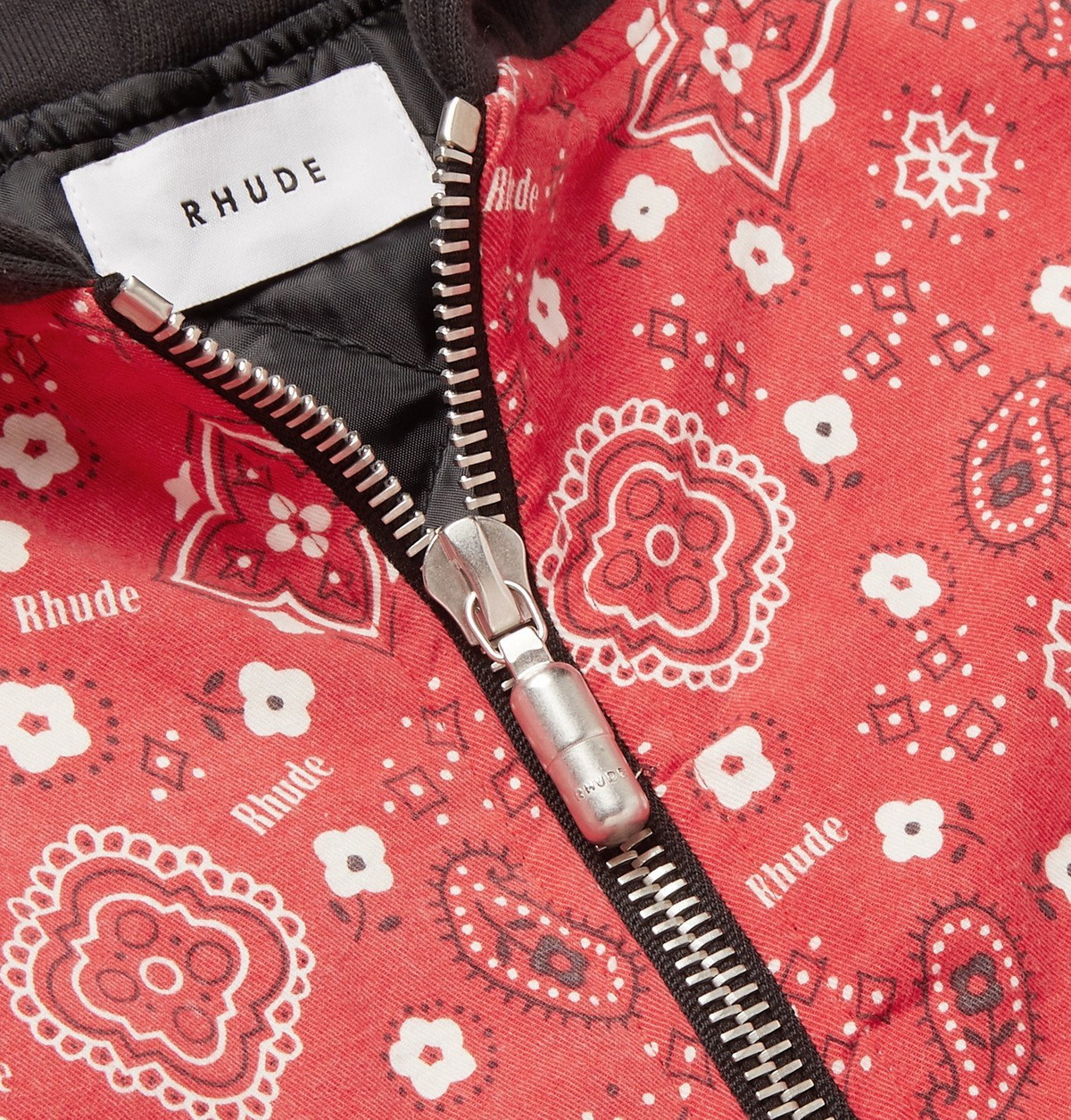 Rhude - Jersey-Trimmed Bandana-Print Cotton-Twill Hooded Jacket - Red Rhude