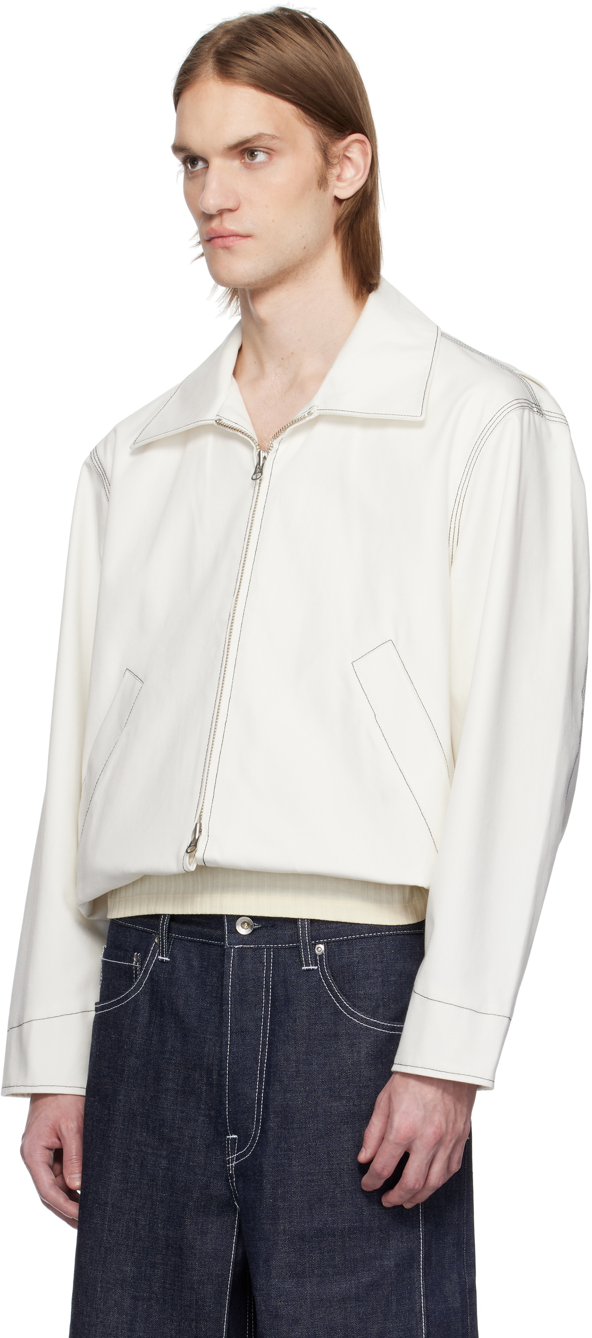 Karmuel Young White 2-Way Pocket Square Jacket