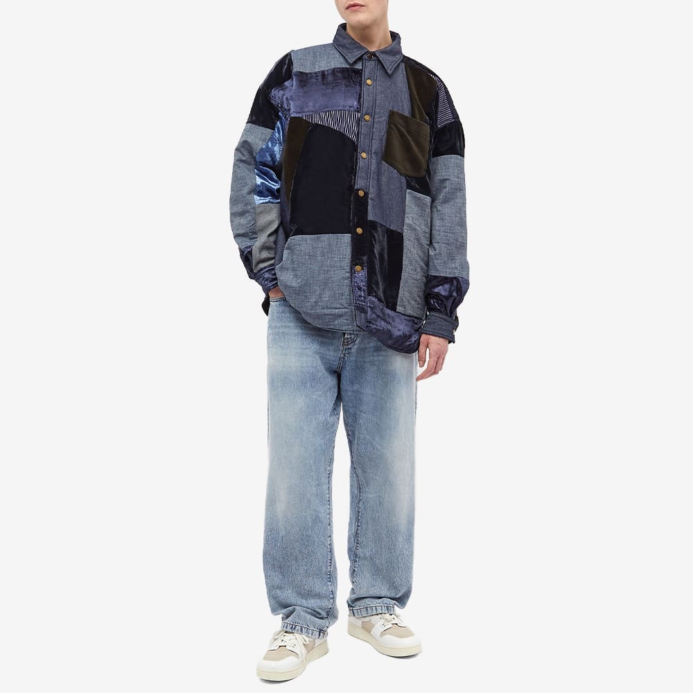 Acne Studios Men's Otito Patchwork Denim Jacket in Denim Blue Acne Studios