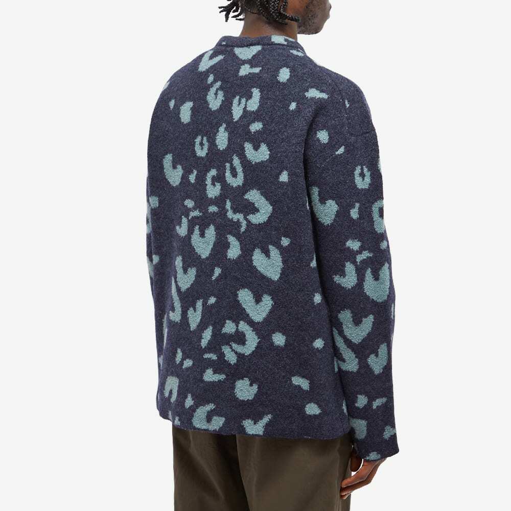 Jil Sander Men's Leopard Mohair Crew Knit in Open Blue Jil Jil Sander Men's Leopard Mohair Crew Knit in Open Blue Jil
