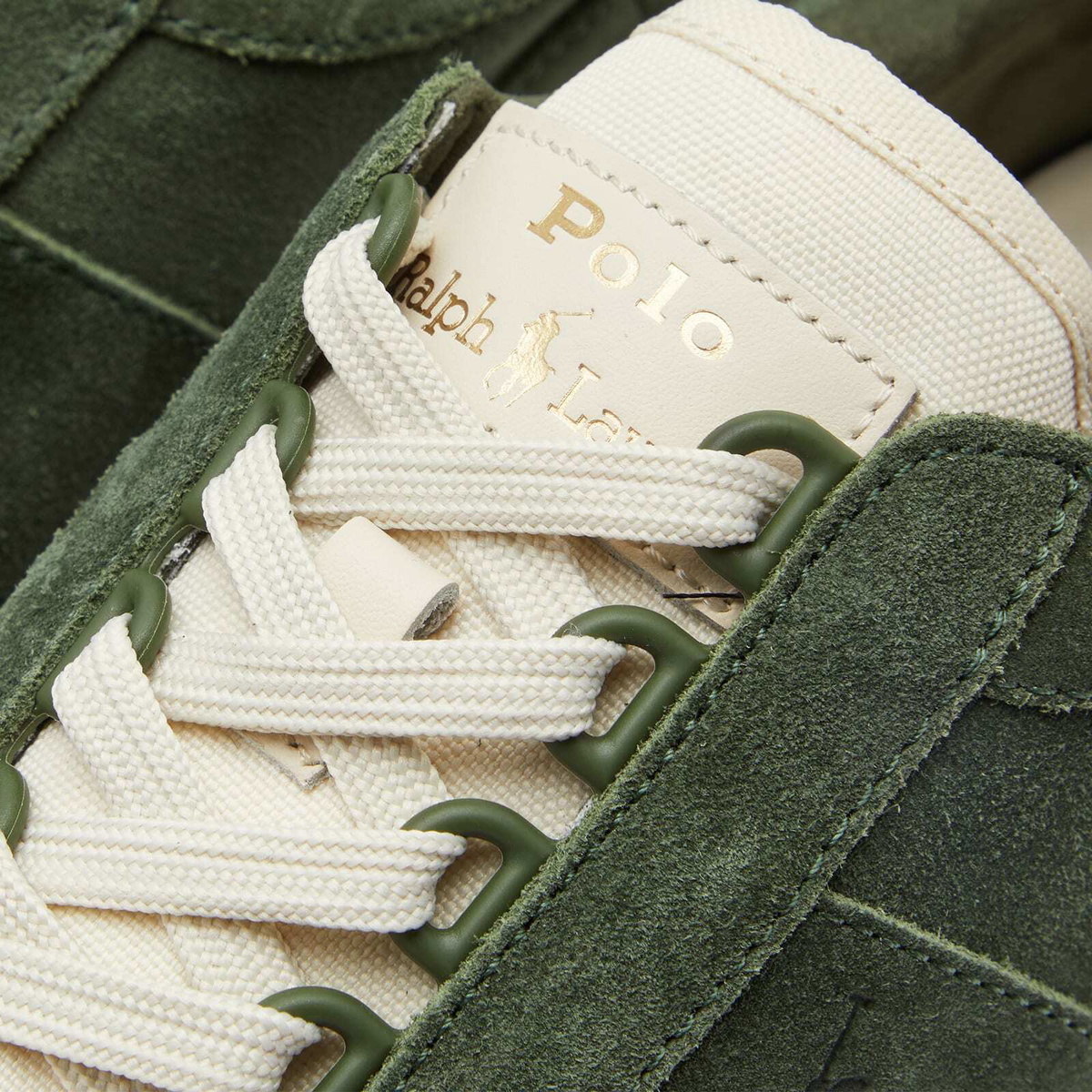 Polo Ralph Lauren Men's Suede Polo Court Sneakers in Army Polo Ralph Lauren