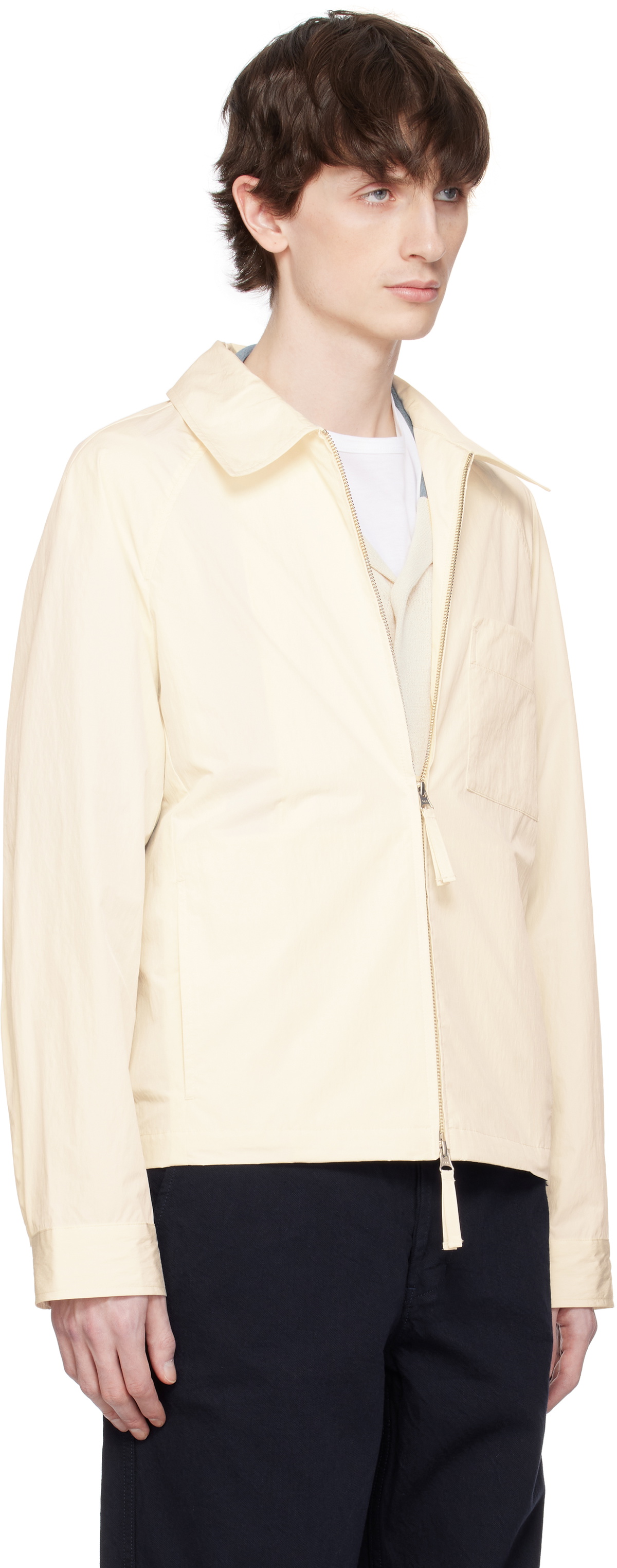 DOCUMENT Off-White Water Repellent Cotton Zip Up Jacket