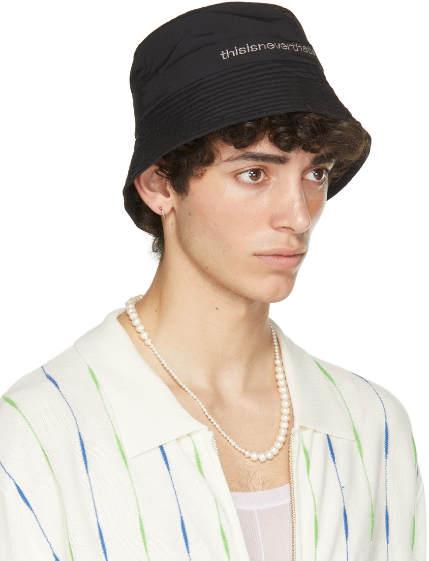 thisisneverthat Black Supplex Long Bill Bucket Hat thisisneverthat