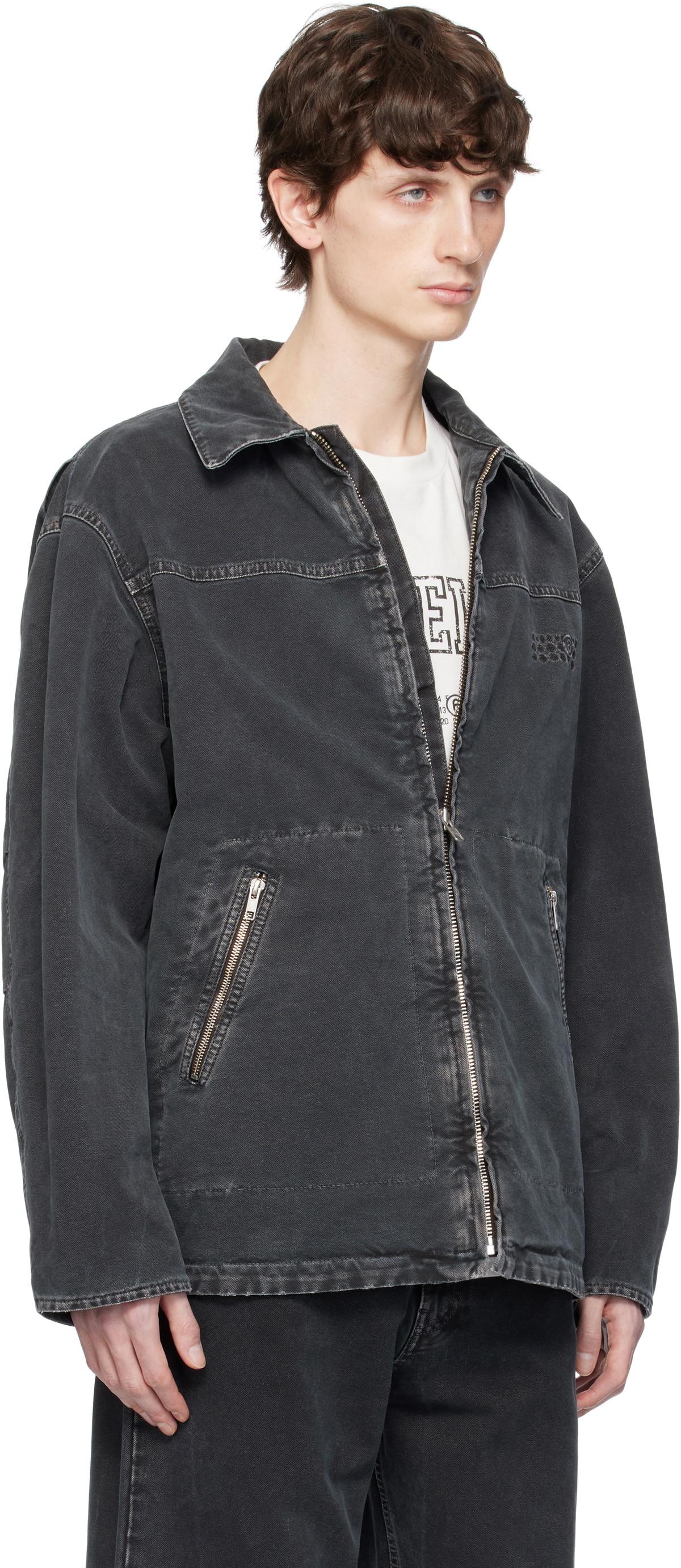MM6 Maison Margiela Black Sports Jacket MM6 Maison Margiela