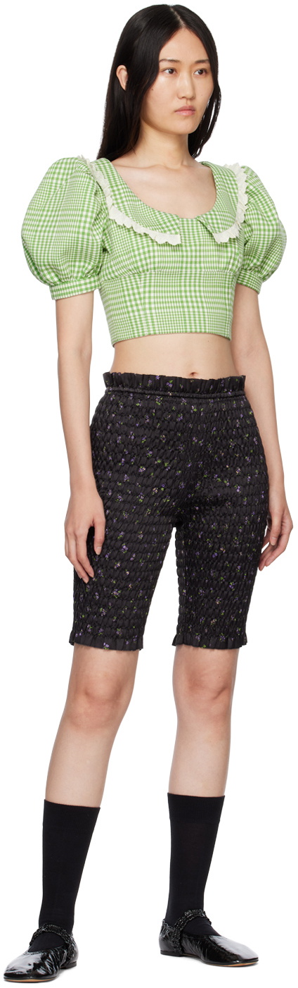 Shushu/Tong Green Lace Trim Blouse Shushu/Tong