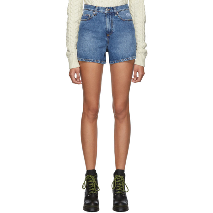 MSGM Blue Denim Bermuda Shorts MSGM